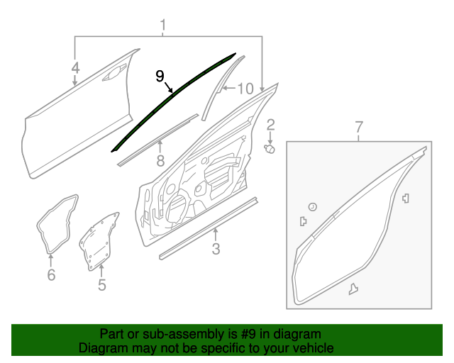 80282-4GA0A - Window Molding - 2014-2020 Infiniti Q50 | Discount ...