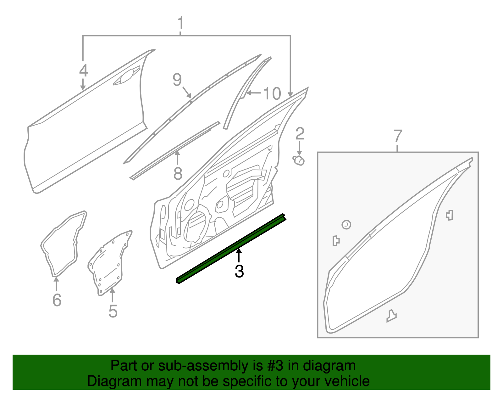2014-2018 Infiniti Q50 Door Shell Lower Seal 80838-4GA0A | Infiniti of ...