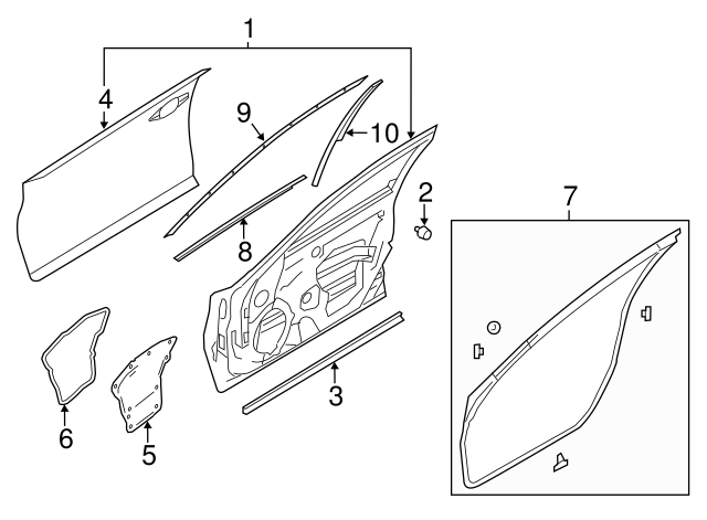 2011-2020 Infiniti Door Shell Bumper 80896-AR010 | Infiniti Parts Online