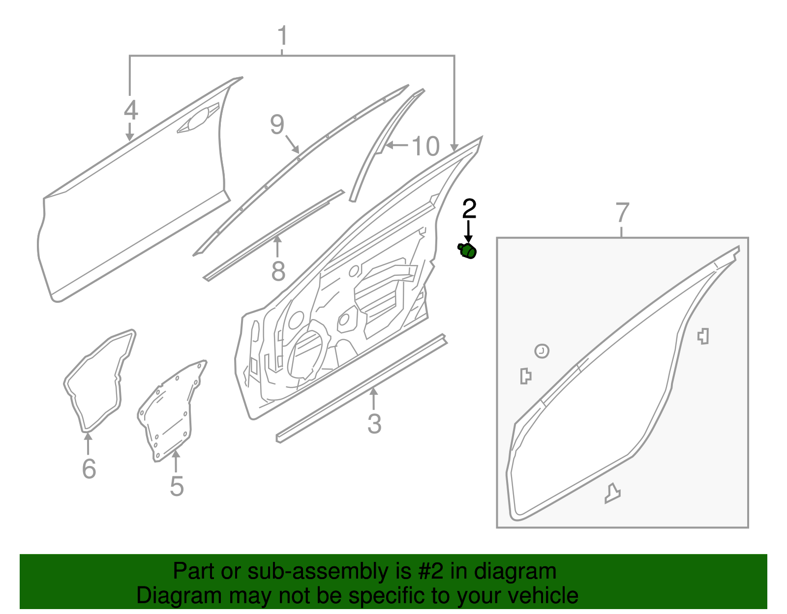 80896-AR010 (80896ar010) - 2011-2020 Infiniti Door Shell Bumper ...