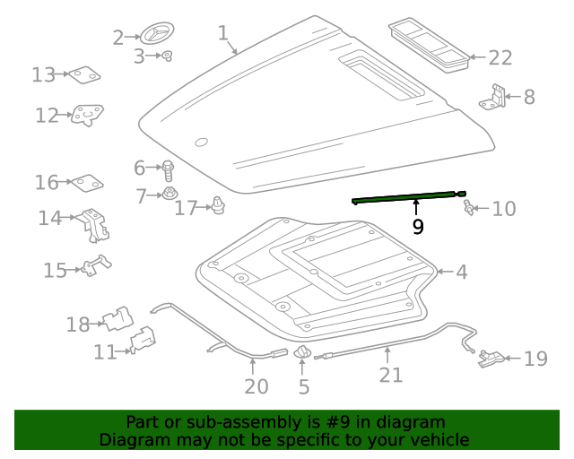 003-980-94-64 - Hood Lift Support 2019-2023 Mercedes-Benz | Mercedes ...