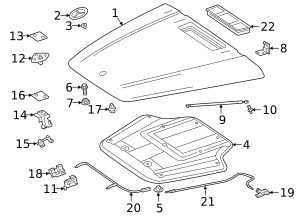 463-885-64-02 - Hood Emblem Clip 2019-2023 Mercedes-Benz ...