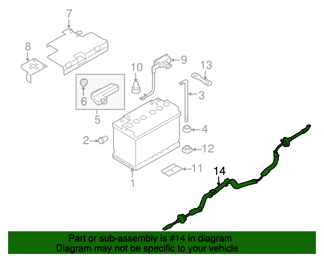 8T1-971-225-H - Positive Cable 2009-2017 Audi | Audi OEM Parts