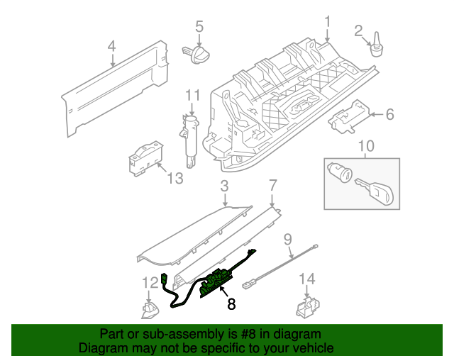 51167151355 - 2007-2013 BMW Glove Box Latch (51-16-7-151-355) | BMW of ...