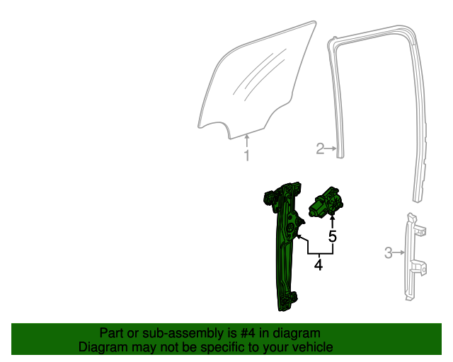 84043806 - Rear Driver Side Power Window Regulator and Motor Assembly ...