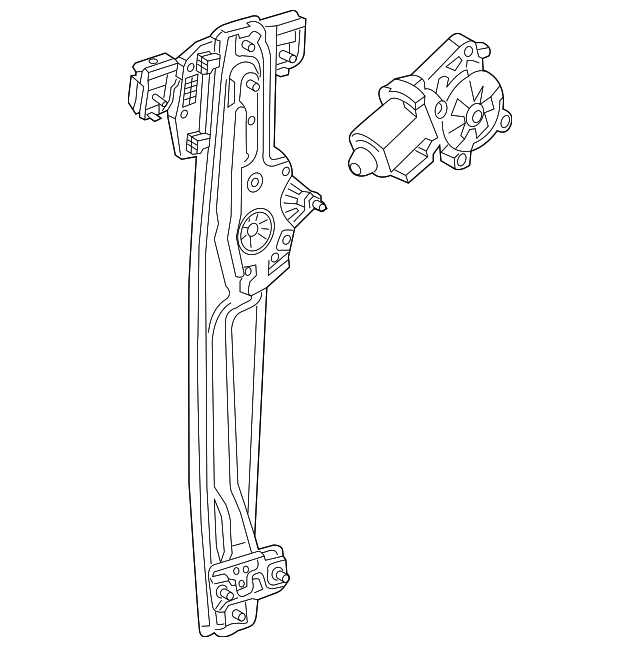 2014-2020 GM Rear Driver Side Power Window Regulator and Motor Assembly ...