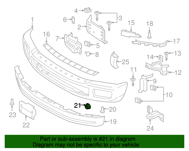 2017-2020 Ford Radiator Support Air Deflector Nut -W520822-S441 ...