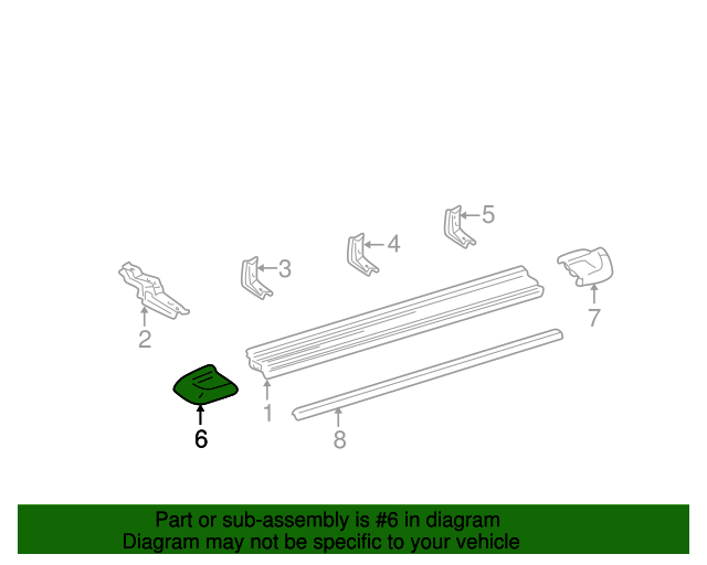1998-2007 Toyota Land Cruiser Running Board End Cap 51774-60080 ...