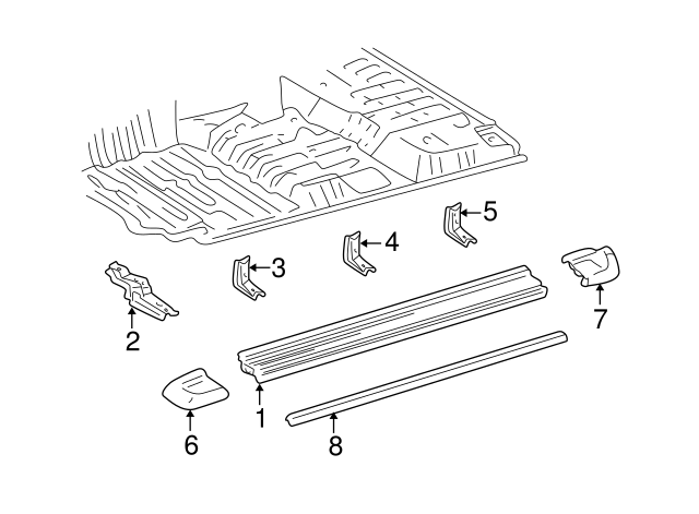 1998-2007 Toyota Land Cruiser Running Board End Cap 51774-60080 ...