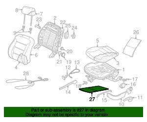 1999-2006 Volkswagen Seat Cushion Heater 1J0-963-555-B | OEM Parts Online