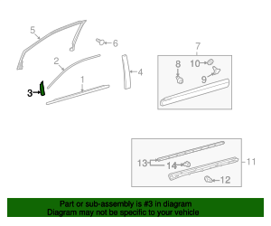 75751-48010 - Door Reveal Molding 2010-2015 Lexus | AutoNationParts.com