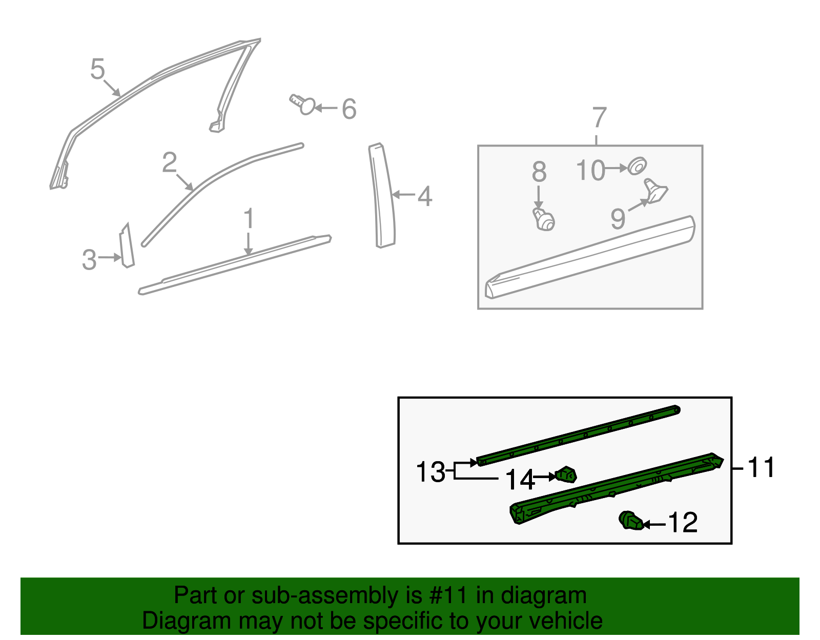 75735-0E010 - Lower Door Trim 2010-2015 Lexus | Lexus of Stevens Creek ...