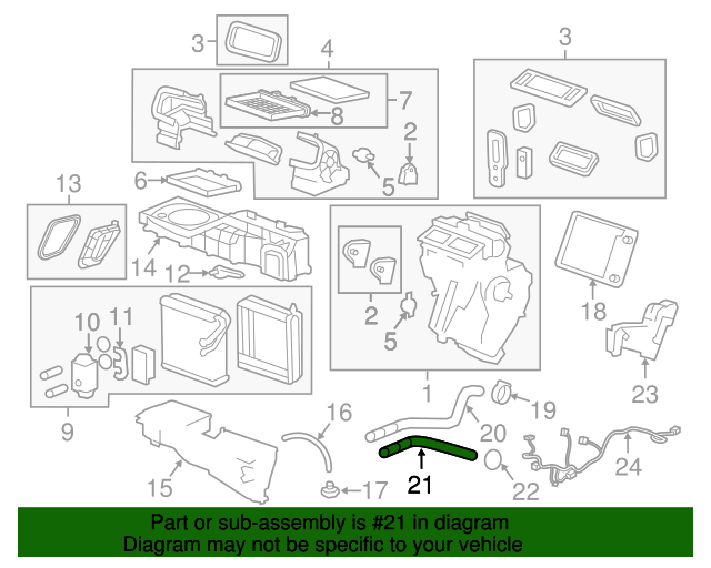2007-2017 GM Heater Outlet Hose 25862088 GM | GMPartsDirect.com