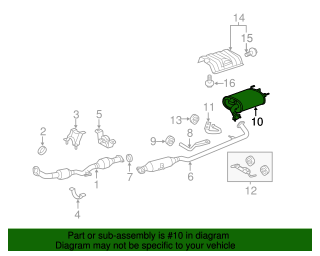 17430-0H170 - Muffler - 2007-2011 Toyota Camry | OEM Genuine Toyota Parts