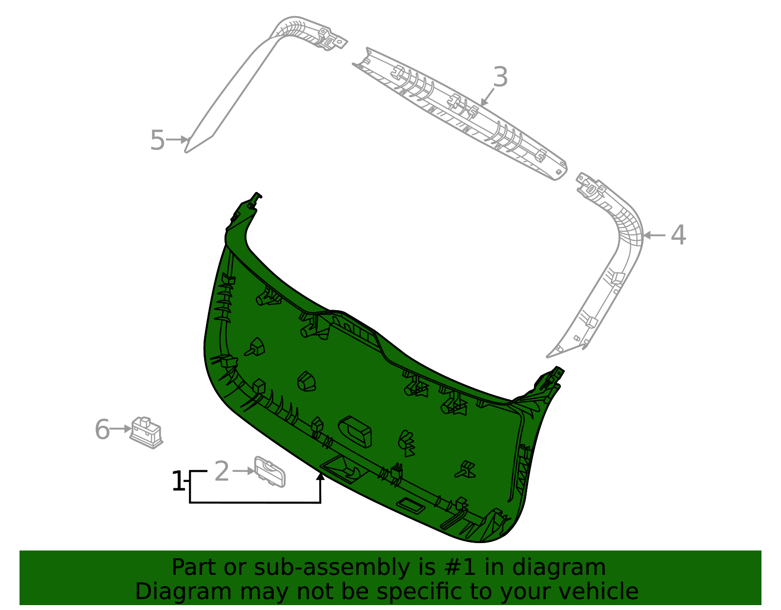 81710-AR000-UBL - Trim Assembly Tail Gate Lower 2022-2025 Genesis GV70 ...