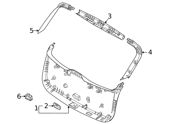 2024 Genesis GV70 Trim Assembly Tail Gate Upper 81720-IY000-UBL ...