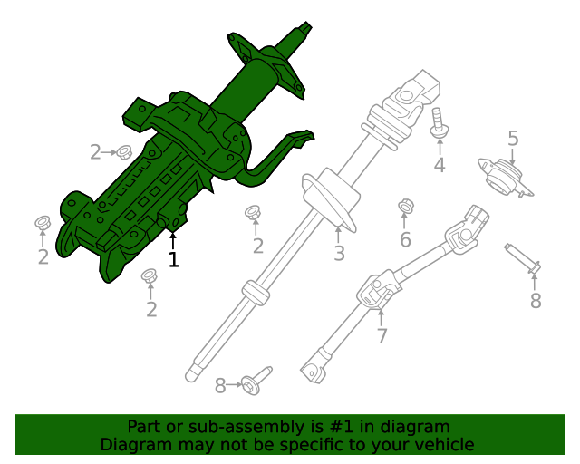 MB3Z-3C529-H - Column Assembly 2021-2024 Ford Bronco | Ford Parts Direct