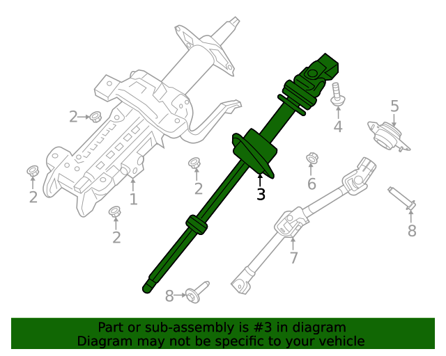 MB3Z-3B676-D - Intermediate Shaft 2021-2024 Ford | Ford Parts Direct