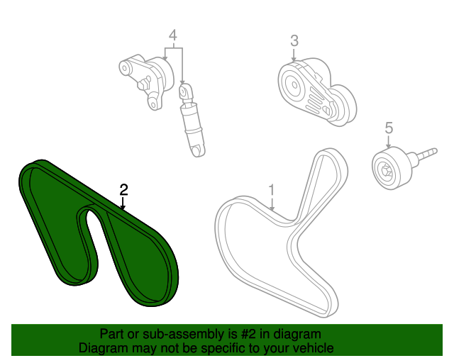 2004-2009 Cadillac XLR Belt-A/C Cmpr & Secd Air Injn Pump 12578060 | GM ...