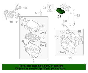 2011-2013 Hyundai Intake Duct 28213-3X000 | QuirkParts