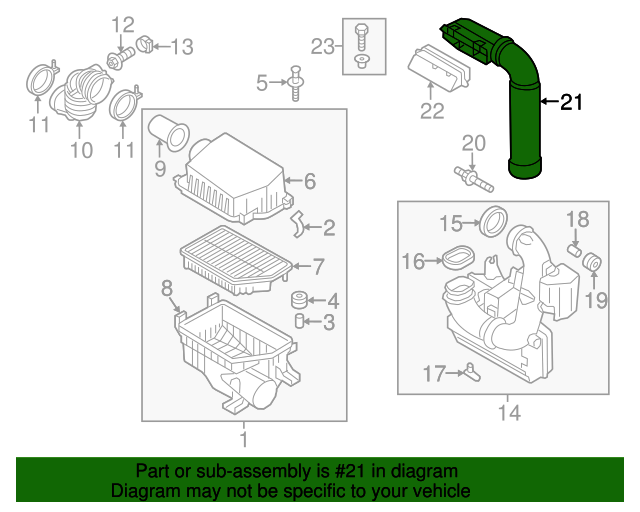 2013-2017 Hyundai Intake Tube 28210-3X900 | OEM Parts Online
