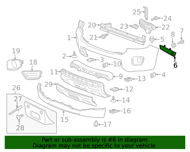 Front Driver Side Bumper Fascia Guide 84867111 | TascaParts.com