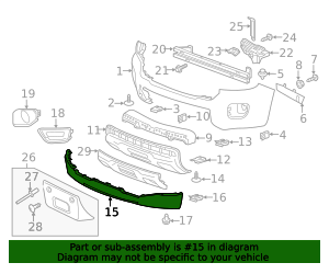 2015-2020 GM Front Bumper Fascia Air Deflector 23450920 GM ...