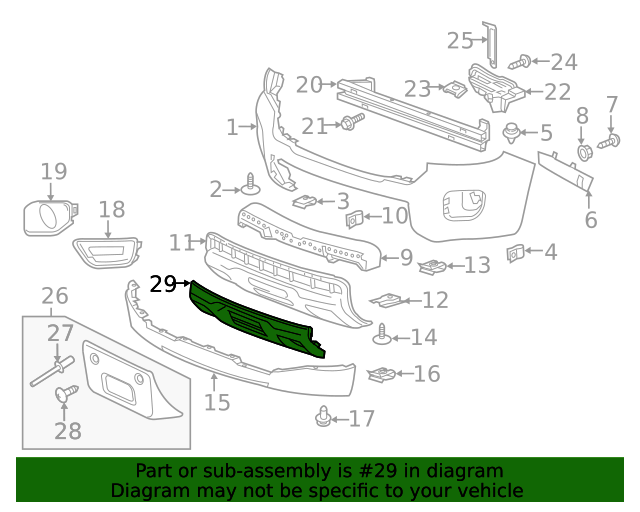23405889 - Front Bumper Fascia Skid Plate 2015-2020 GMC Canyon | GM ...