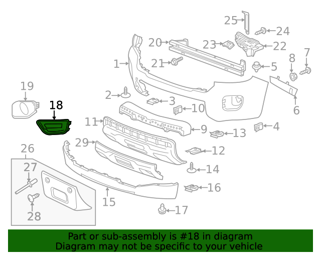 22891747 GM Passenger Side Front Fog Lamp Opening Cover | GM Parts Store