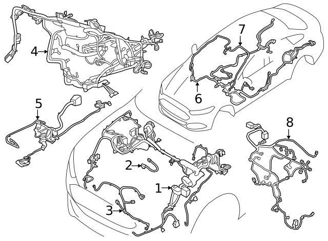 2018 Ford Fusion Wire Harness JS7Z-12A581-D | OEM Parts Online