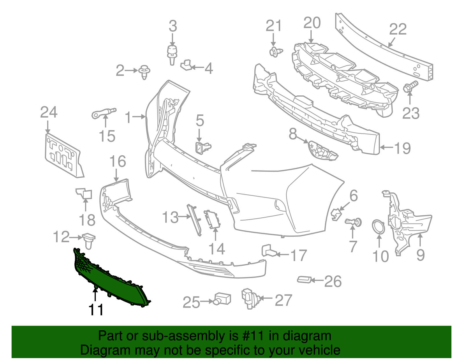 2013-2015 Lexus Lower Grille 53112-0E110 | OEM Parts Online