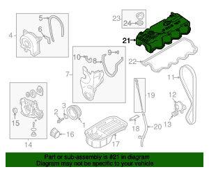Hyundai - 22410-22610 - Valve Cover - 2000-2002 Hyundai Accent | OEM ...