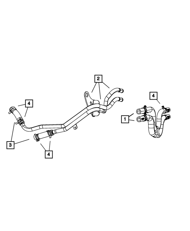 2001-2010 Mopar Heater Core To Tube Hose 5058854AD | Mopar Estores