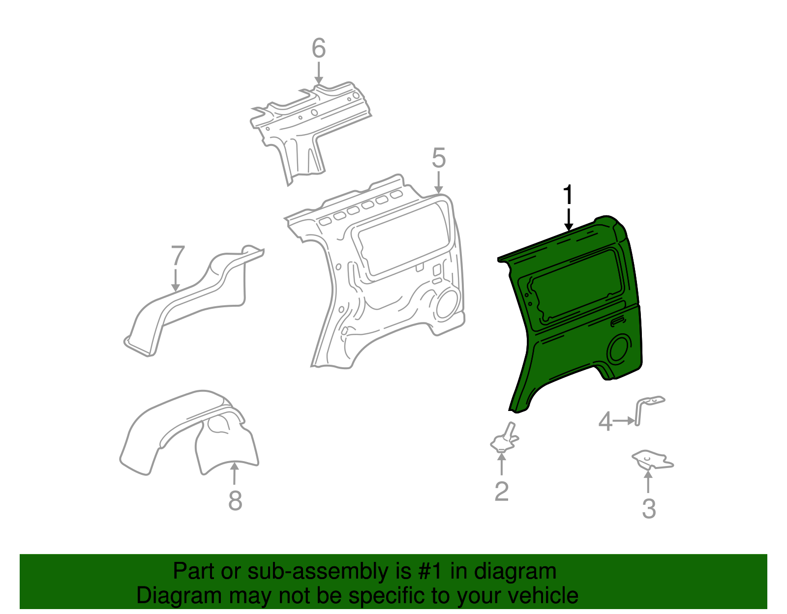 25983711 - Driver Side Body Side Outer Panel 2003-2009 Hummer H2 ...