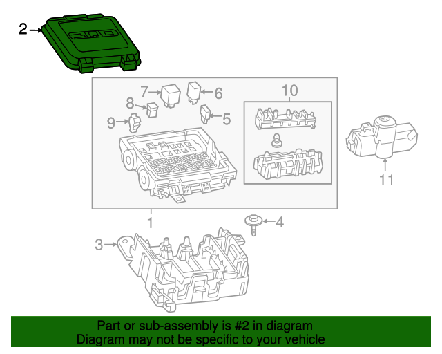 Passenger Side Engine Wiring Harness Fuse Block Cover 84575496 | GM ...