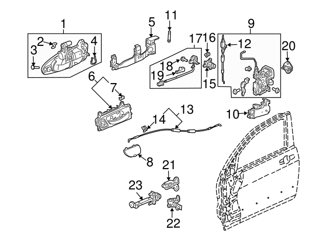 OEM 2003-2010 Honda Actuator Assembly, Door Lock 72115-S6A-J01 ...