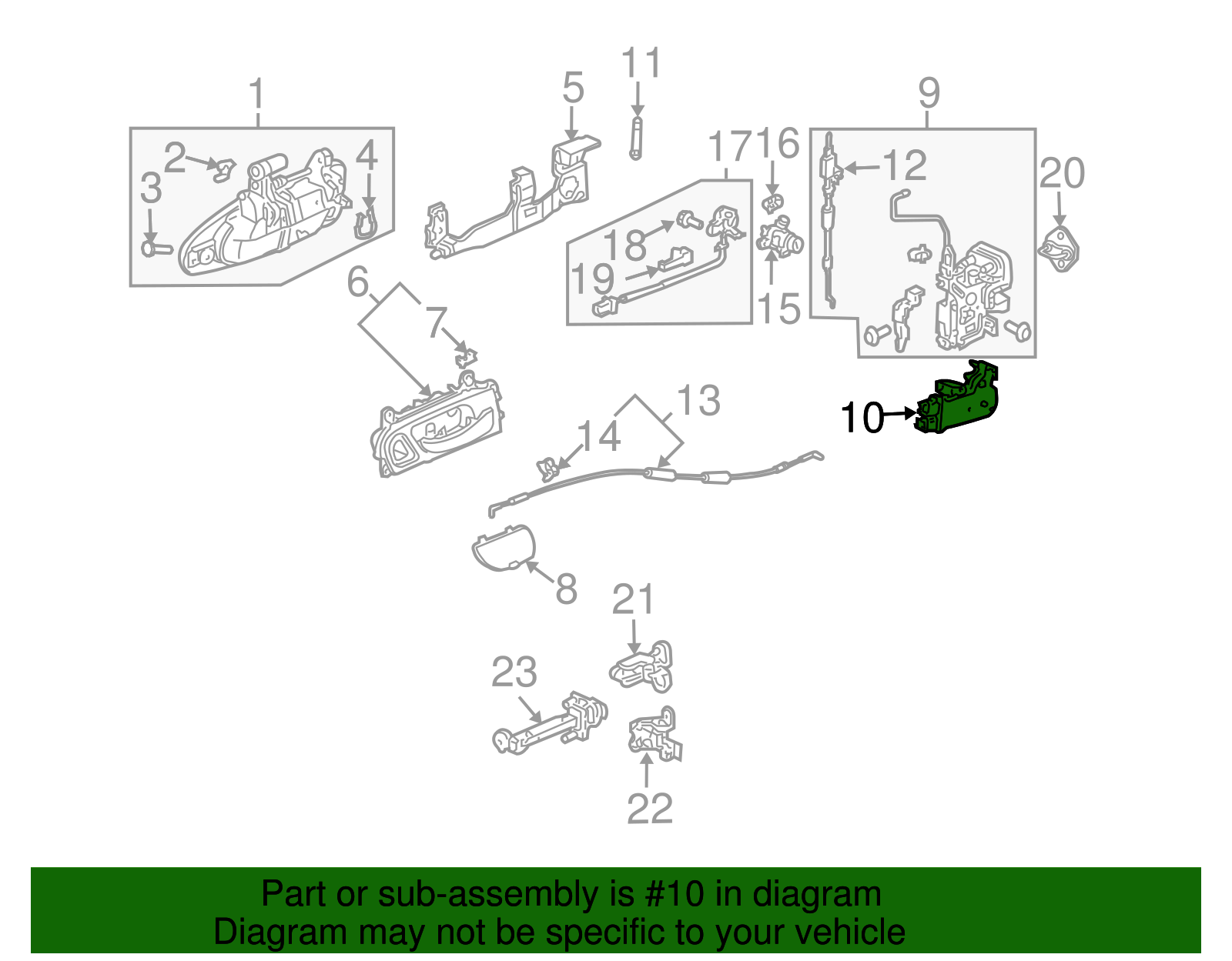 72115-S6A-J01 - Actuator Assembly, Door Lock (R. FR.) 2003-2010 Honda ...