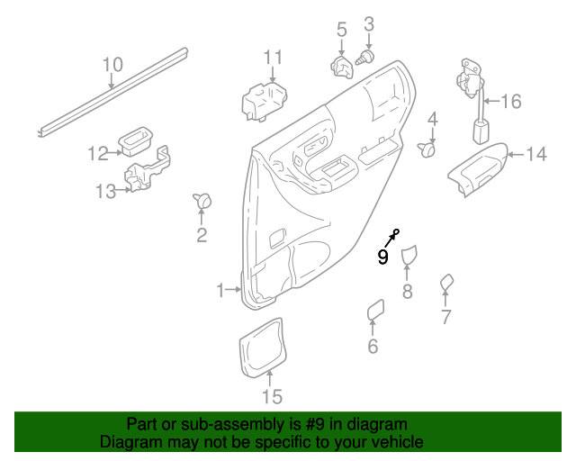1998-2002 Subaru Forester Door Trim Panel Cap 94266AC910MU | Subaru ...