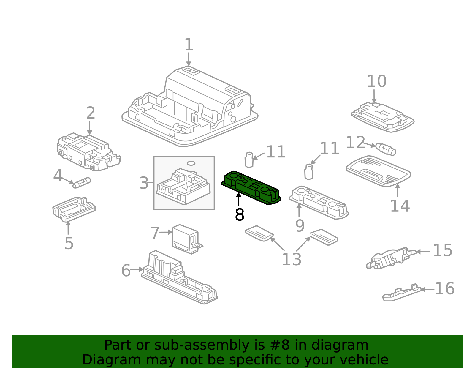 34403-S3V-A01ZH - Dome Lamp 2016-2025 Honda | Honda Parts Online