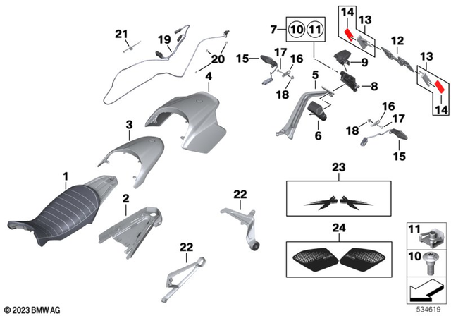 77348560267 - Rear Section Rider Seat Urban 2016-2024 BMW-Motorrad ...