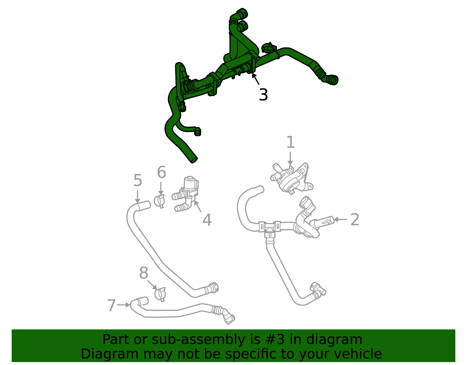 ML3Z-8B081-A - HVAC Heater Hose Assembly 2021-2024 Ford | Ford Parts Direct