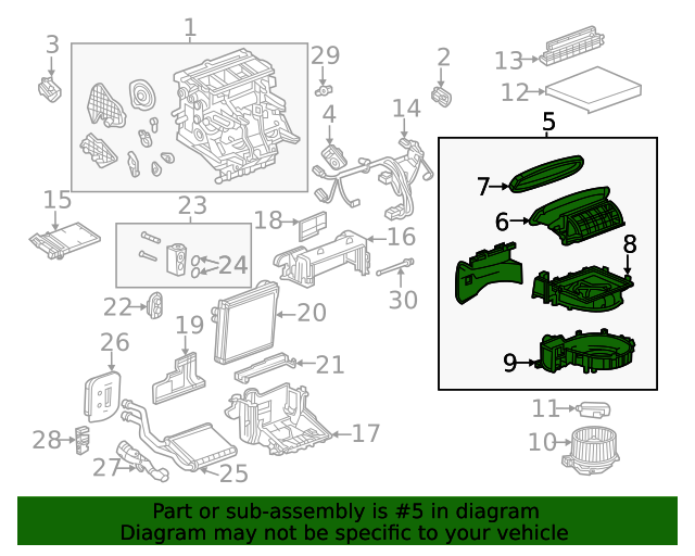 2020-2021 GM Air Conditioning Evaporator and Blower Case 42748446 ...