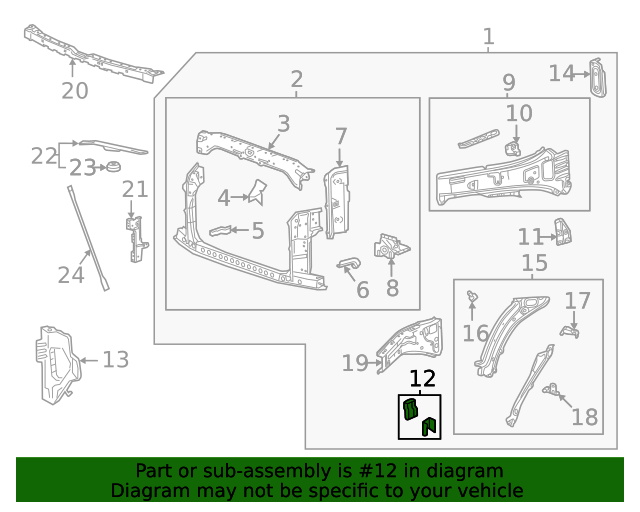 2019-2021 Chevrolet Body Side Front Passenger Side Fender Upper Rear ...