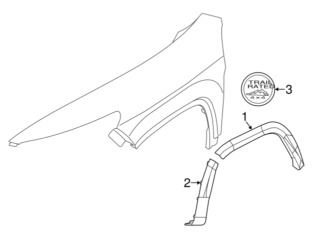 2014-2018 Jeep Cherokee Flare - Passenger Side (RH) 1UW90RXFAE ...