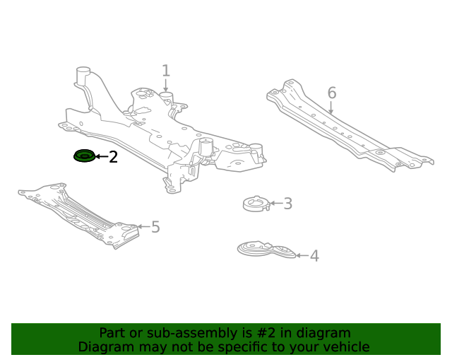 52213-28040 - Suspension Cross-Member Stopper - 2016-2020 Toyota Mirai ...