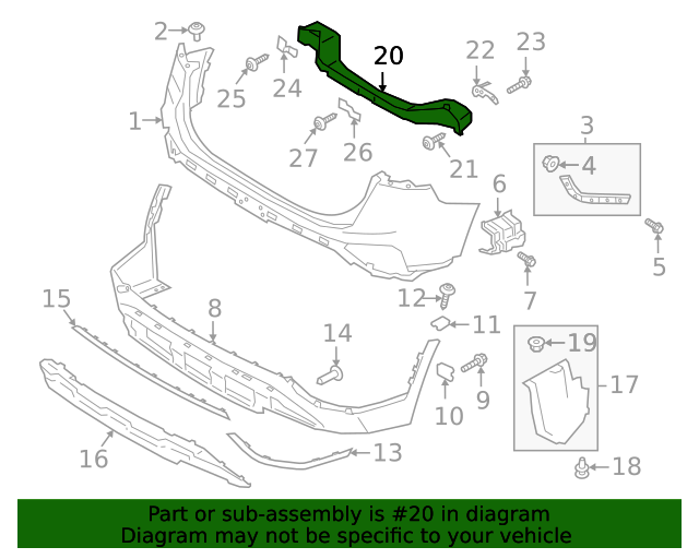 2021-2023 Hyundai Santa Fe Impact Bar 86631-S2500 | OEM Parts Online
