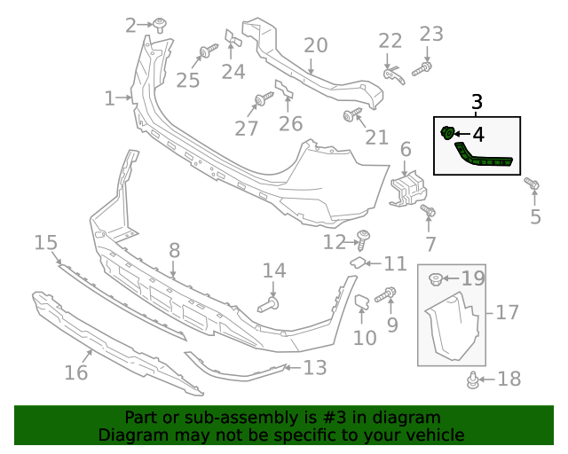 86652-S2500 - Bumper Cover Bracket 2021-2023 Hyundai Santa Fe ...