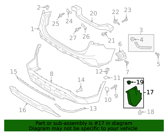 86675-S2500 - Bumper Cover Heat Shield 2021-2023 Hyundai Santa Fe ...