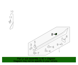 Genuine Rocker Panel Molding Clip for 2005-2017 Hyundai | Part# 87756 ...