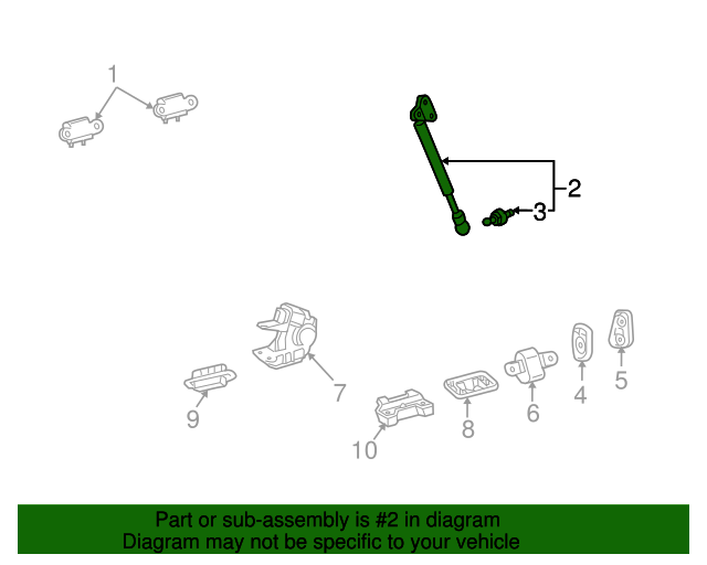 2010-2016 Toyota Land Cruiser Lift-Gate Lift Support 68960-69155 ...